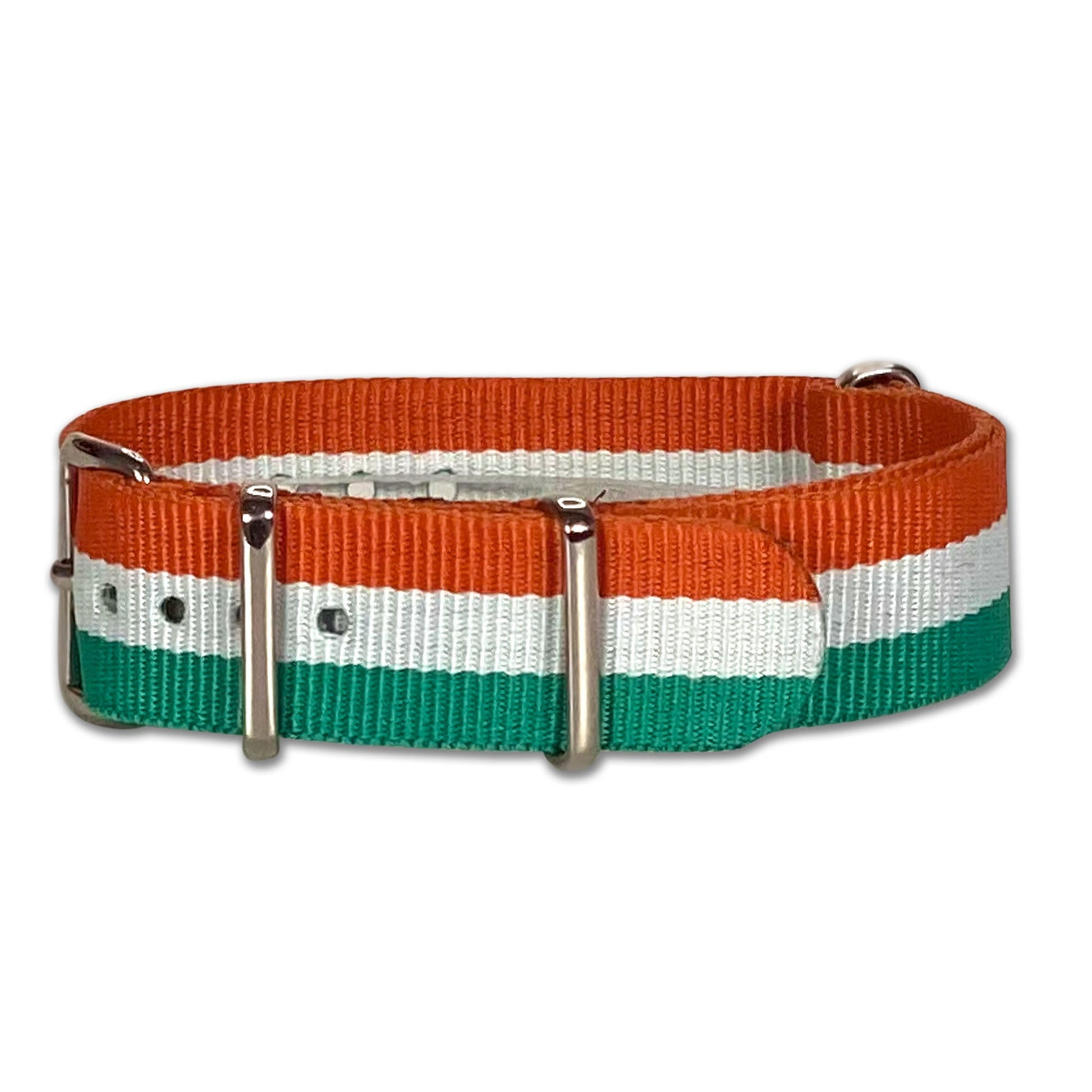 Charmed | Green & White & Orange | Nylon | Polished | Nato Strap Co ...